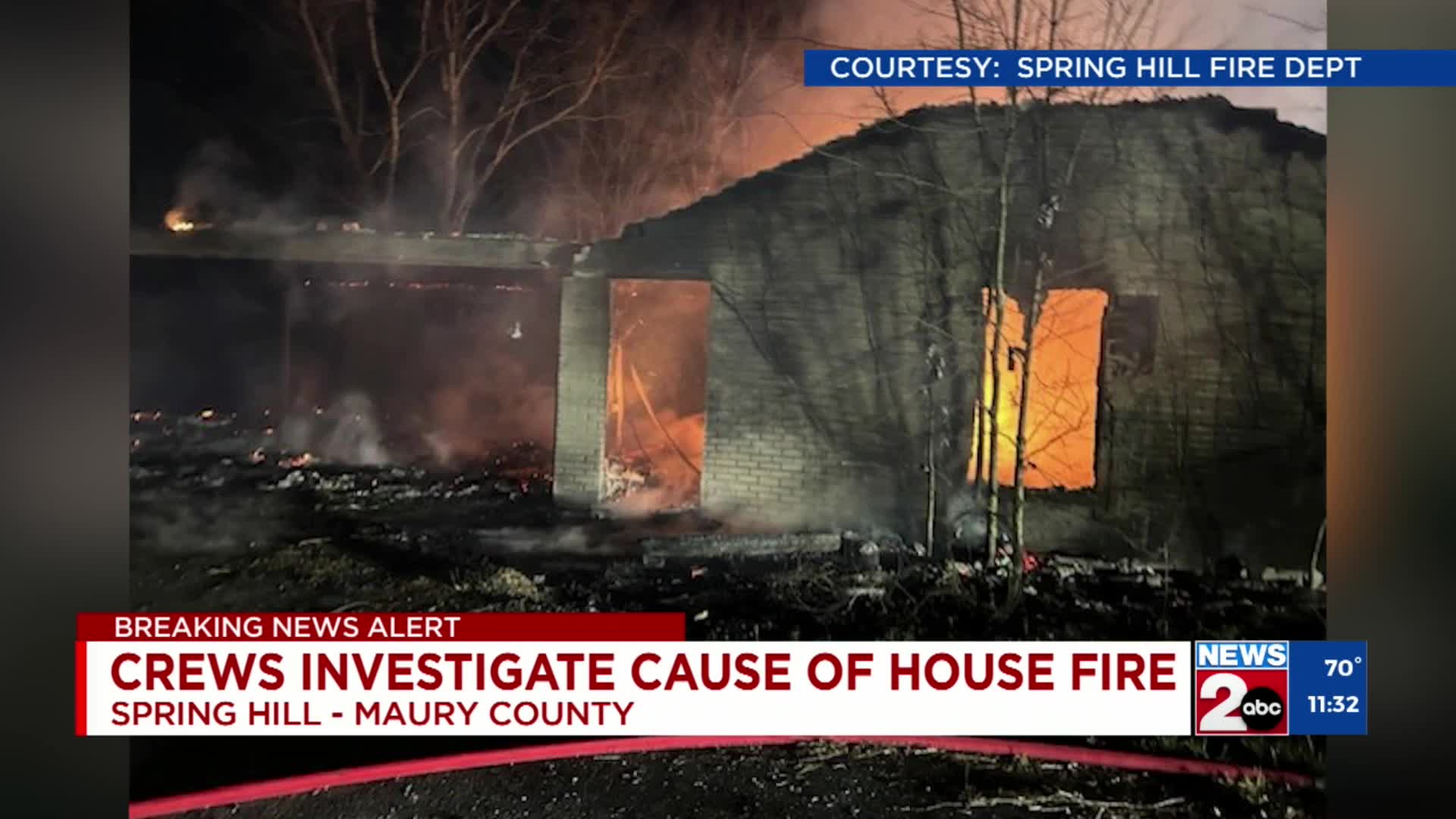 Hours-long fire destroys Spring Hill home – WKRN News 2