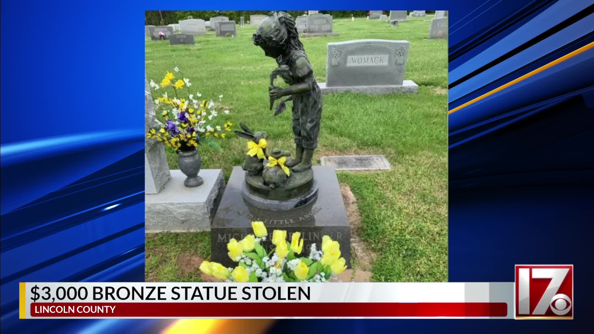 $3,000 bronze statue stolen from NC gravesite: Sheriff – CBS17.com