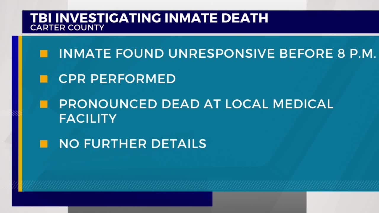 TBI investigating inmate death in Carter County – WJHL | Tri-Cities ...