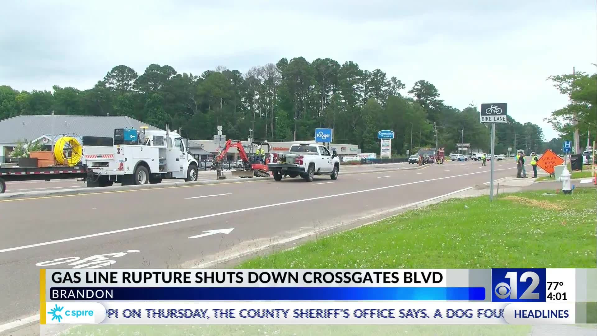 Gas line rupture shuts down Crossgates Boulevard in Brandon – WJTV