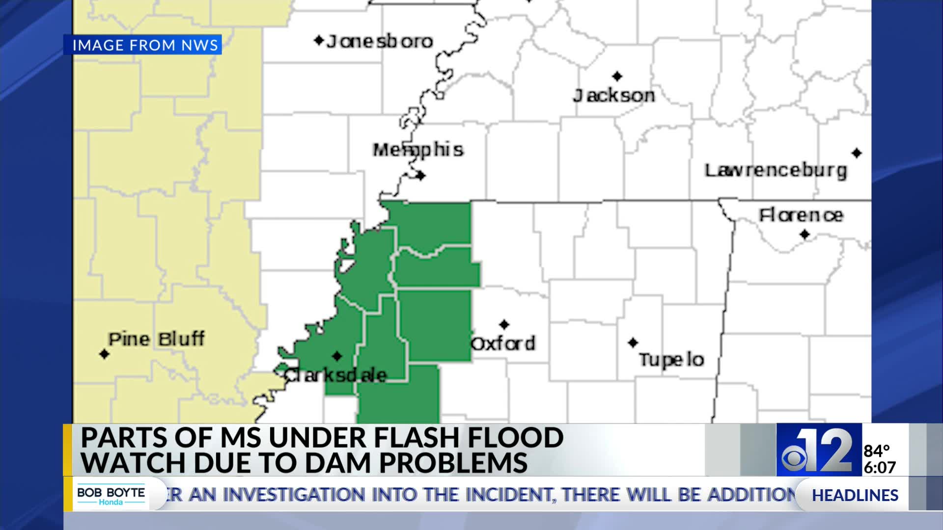Parts of MS under Flash Flood Watch due to ‘potential dam failure’ at ...