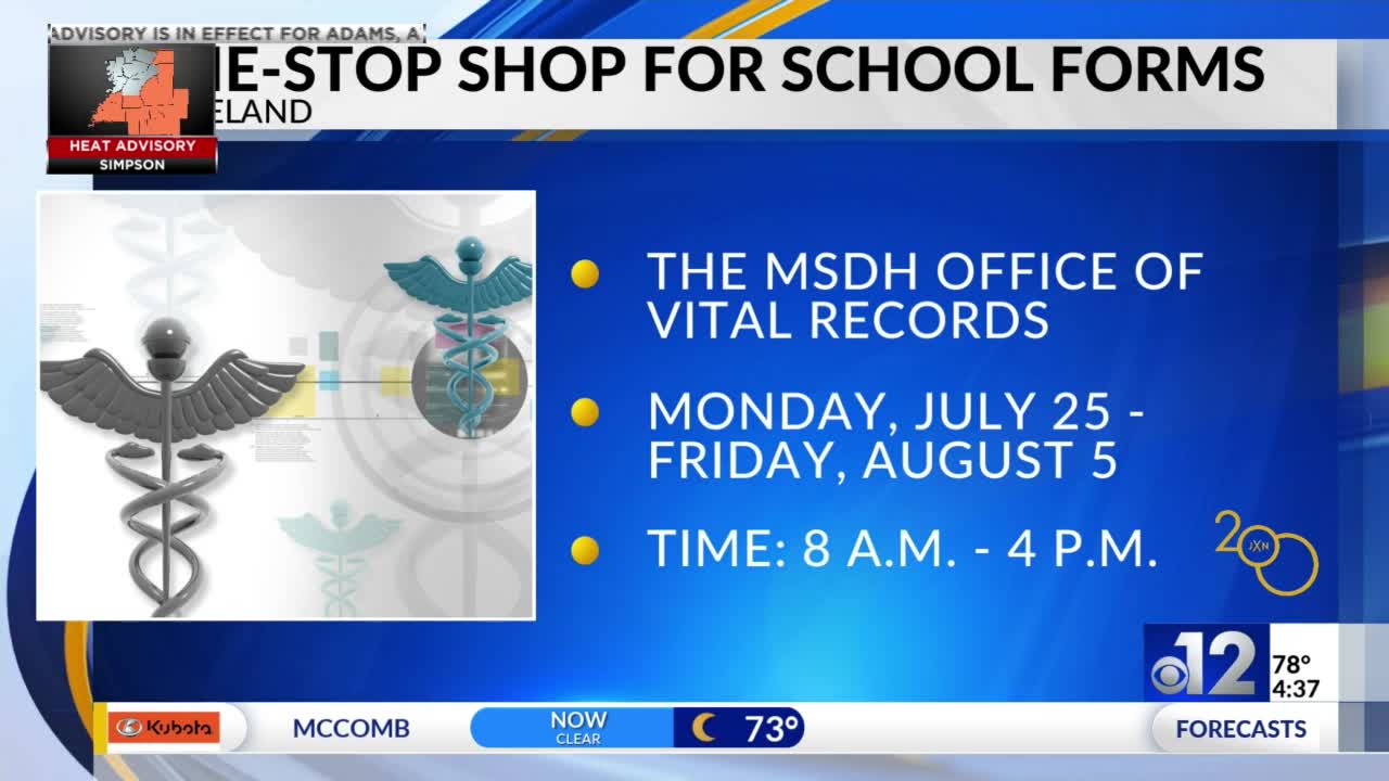 MSDH offers one-stop shop for school forms – WJTV