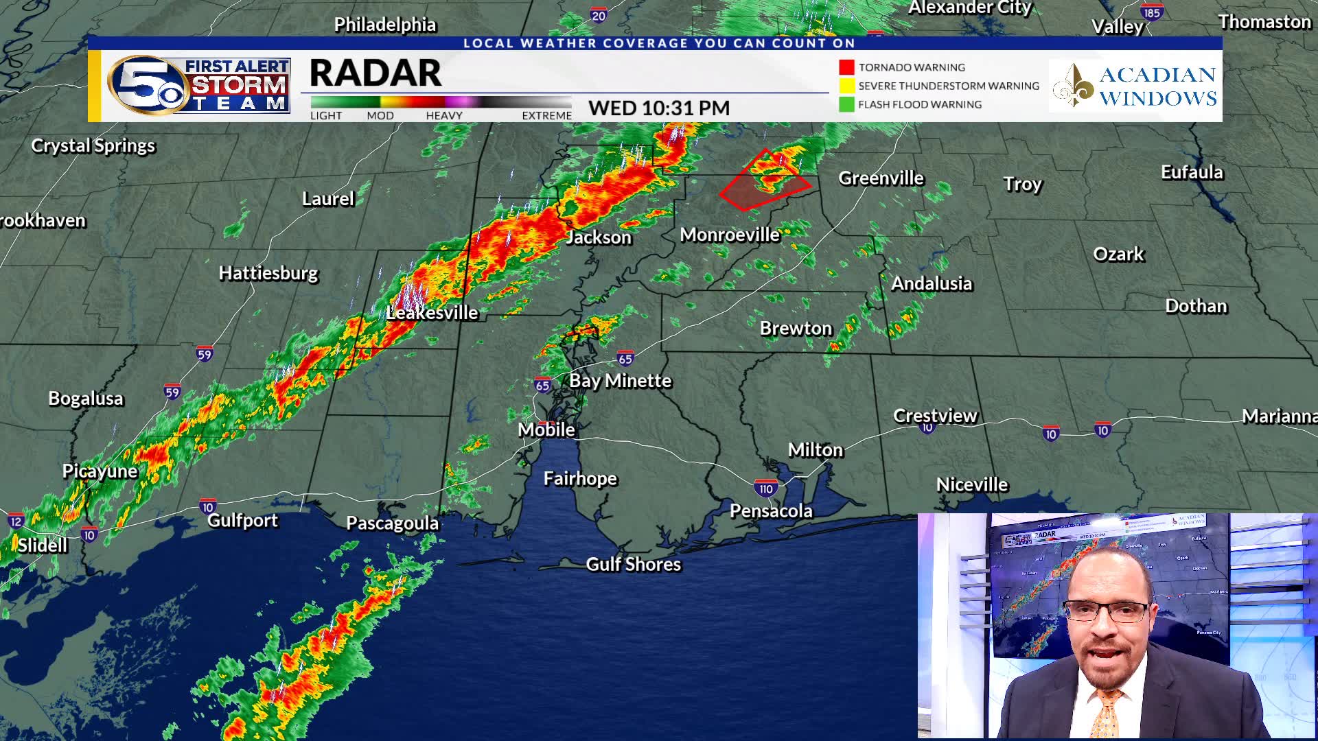 Wednesday Severe Weather Update (10:45 PM) – WKRG News 5
