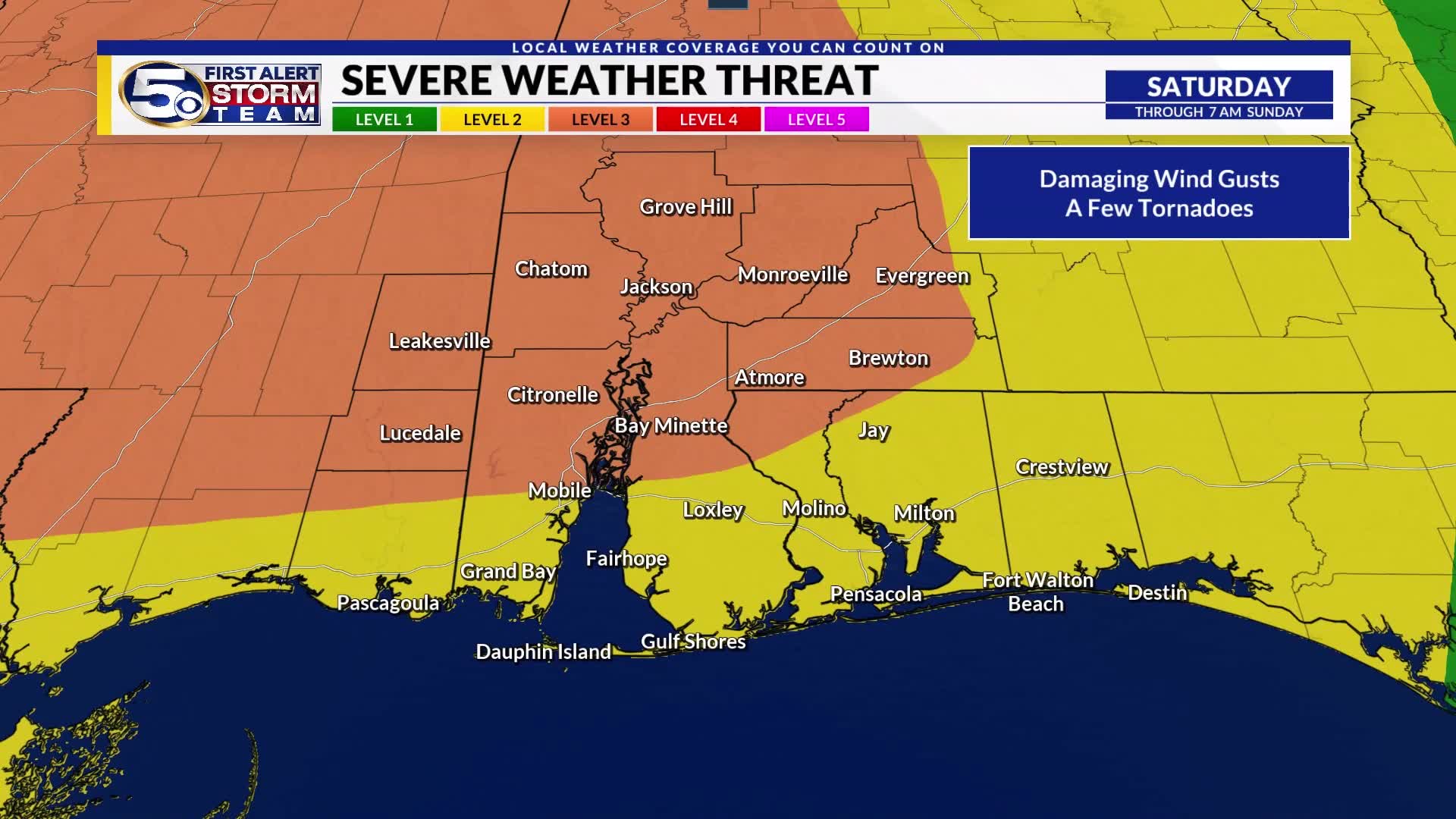 WEATHER ALERT: Significant threat of high winds & tornadoes Saturday ...