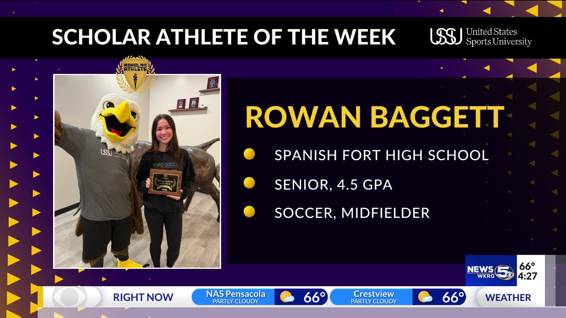 Scholar Athlete of the Week: Rowan Baggett of Spanish Fort High School ...