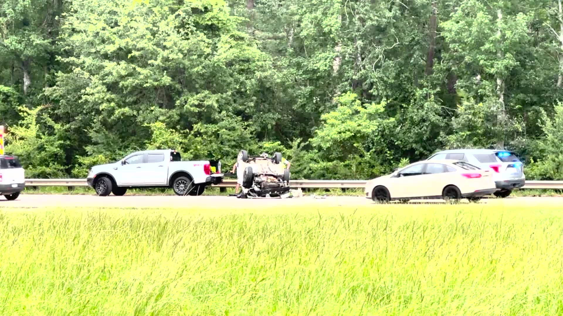 One lane closed on I-20, mile maker 2 in SC for rollover crash – WJBF