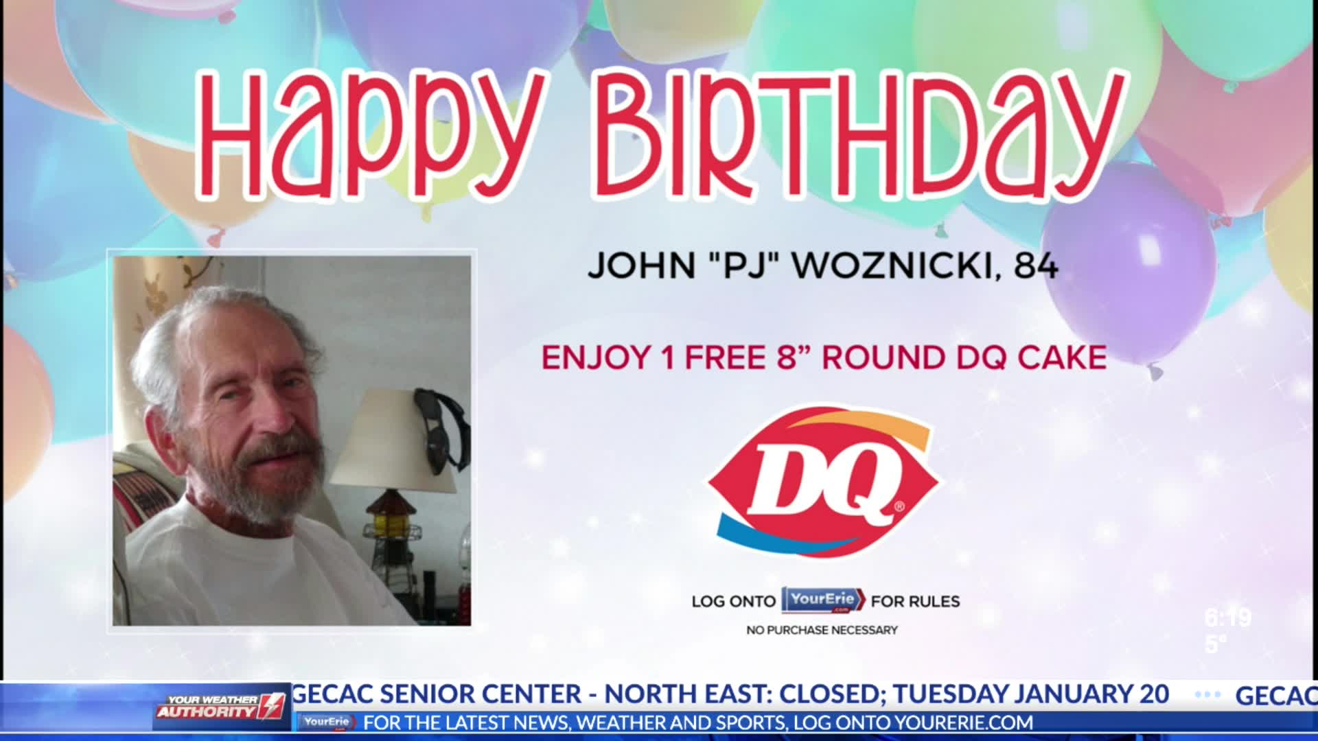 Birthdays: John “PJ” Woznicki, 84 – WJET/WFXP/YourErie.com