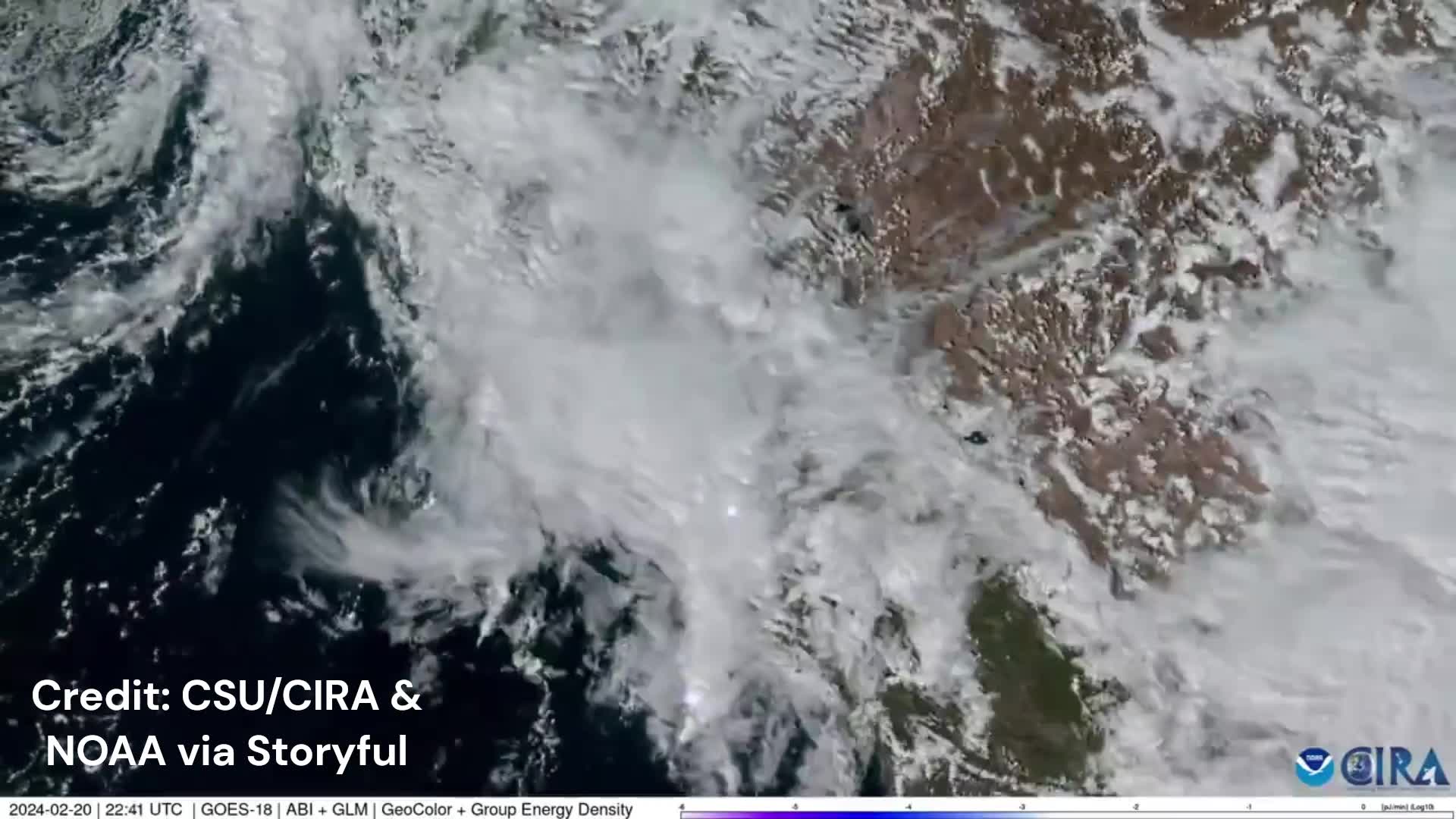 Satellite Images Capture Lightning-Packed Atmospheric River Over ...