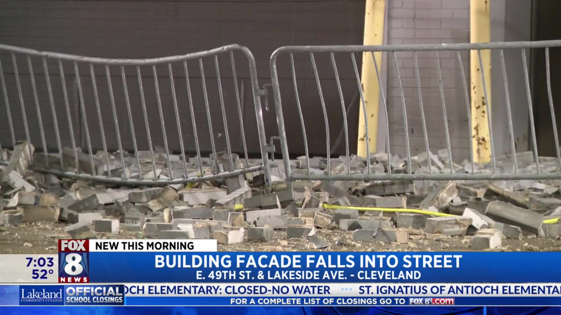 SEE IT: Building facade falls into street – Fox 8 Cleveland WJW