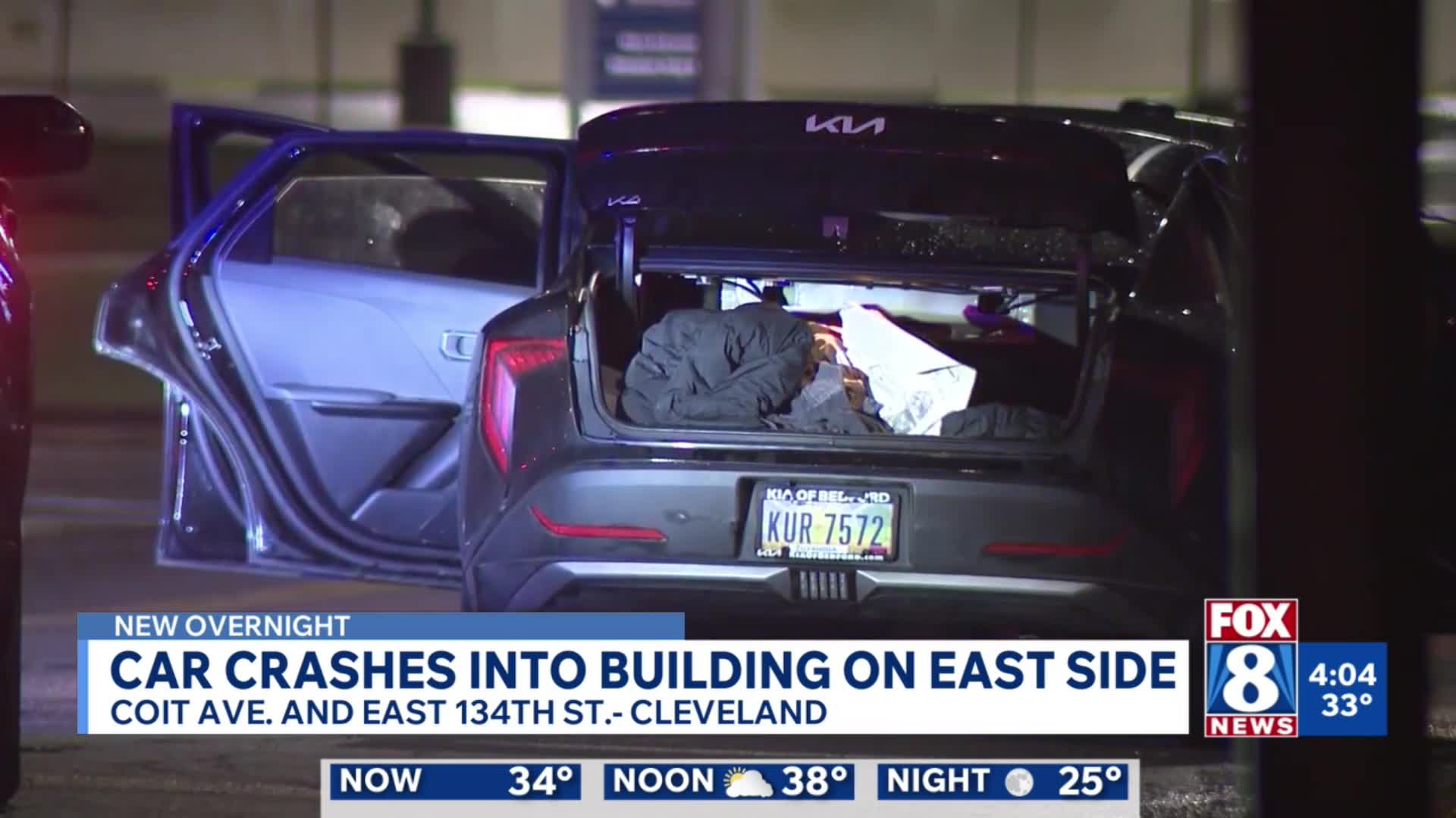 Car found abandoned, crashed into building – Fox 8 Cleveland WJW