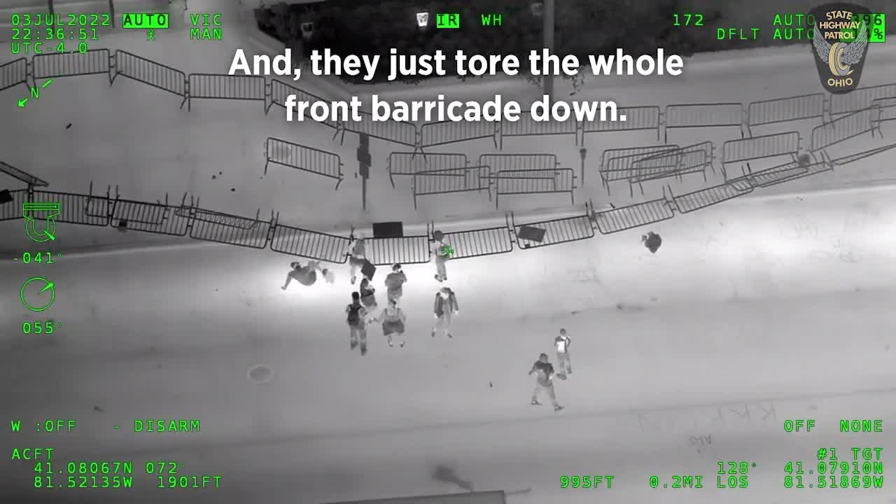 Watch: OSHP chopper video captures Akron protestors confronting police ...