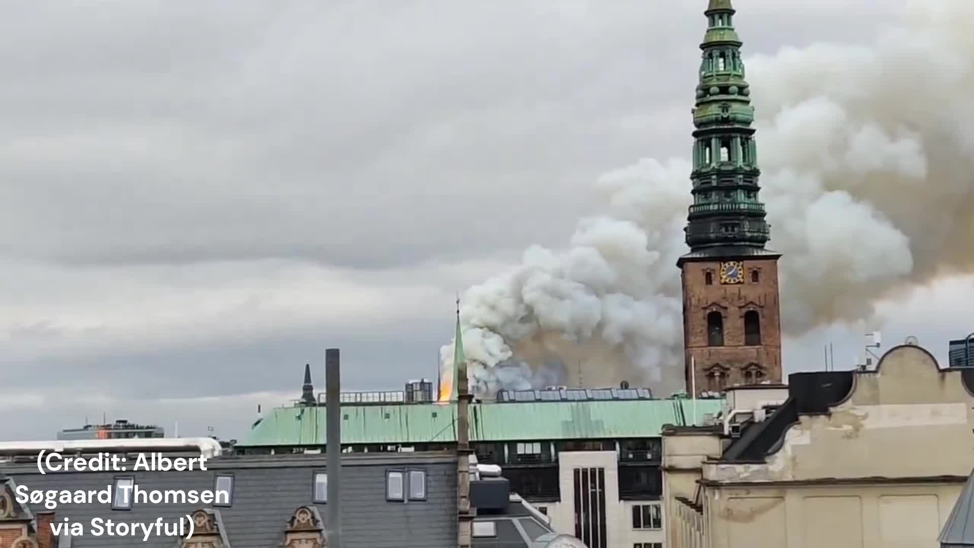 Smoke Pours From Iconic Copenhagen Stock Exchange Building (Credit ...