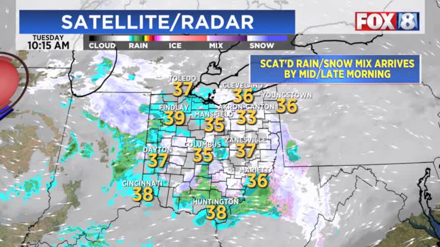 Weather Clickable: Expect a burst of snow, rain mix Tuesday – Fox 8 ...