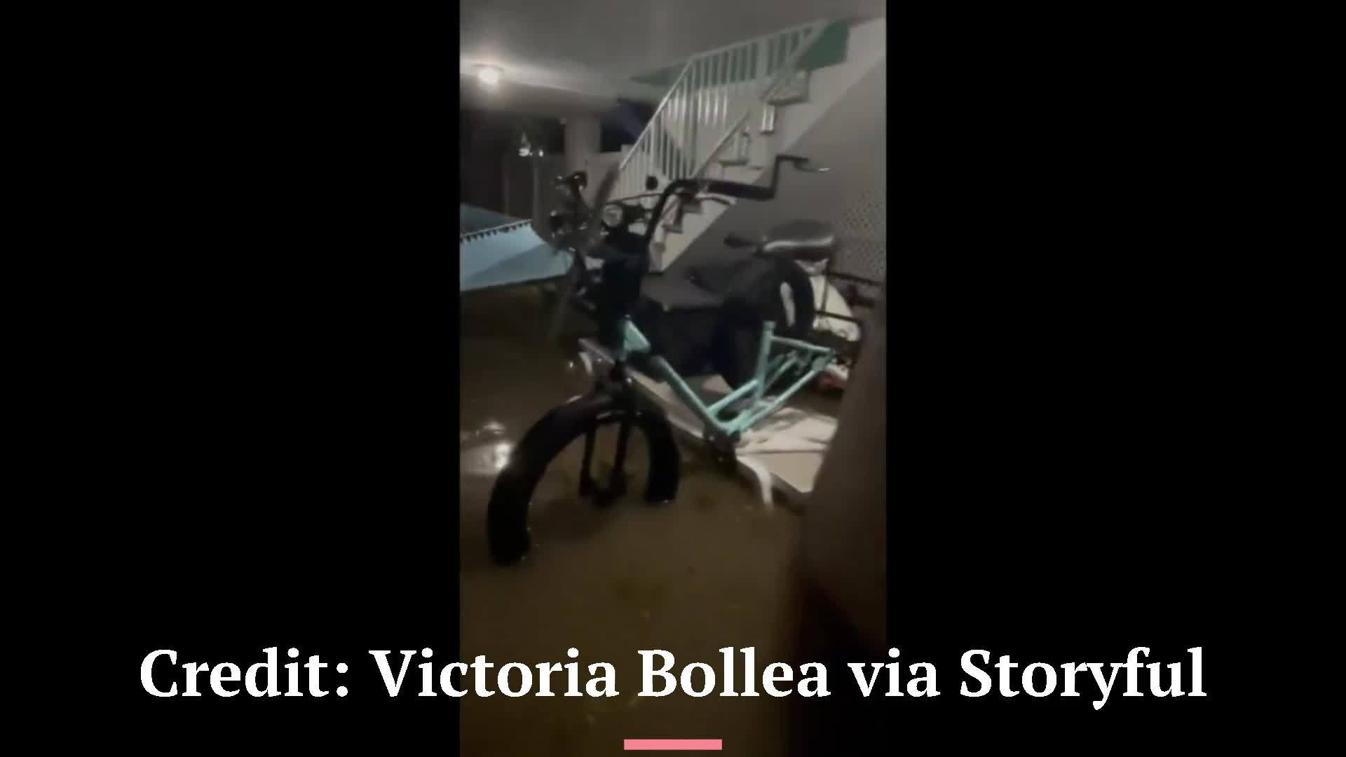 Ian: Floodwater beneath stilt house ((Credit: Victoria Bollea via ...