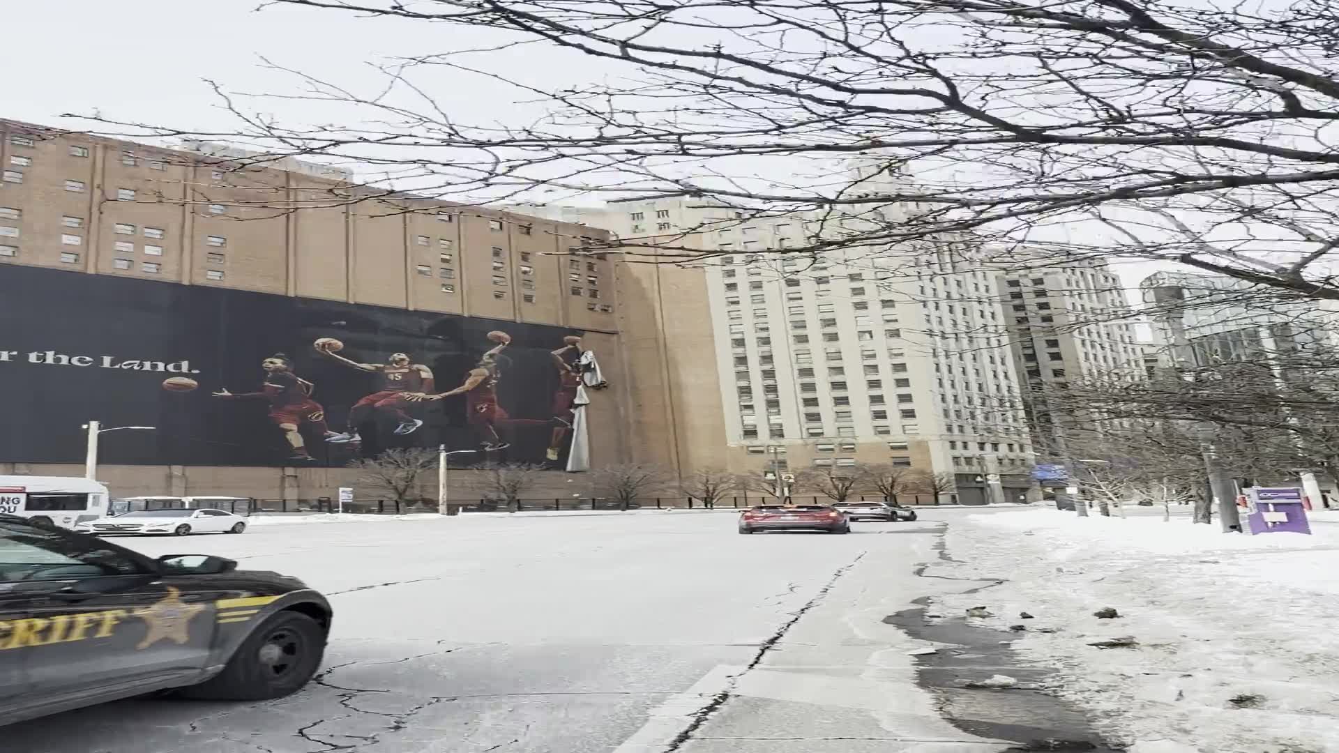 Cavs ‘Core 4’ banner taken down in Cleveland (Video courtesy Gabe ...