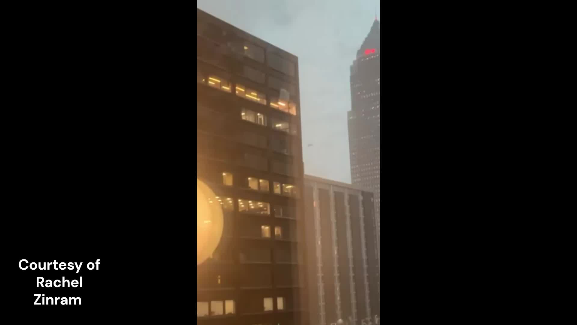 Video: Strong winds blow out windows of downtown Cleveland building ...
