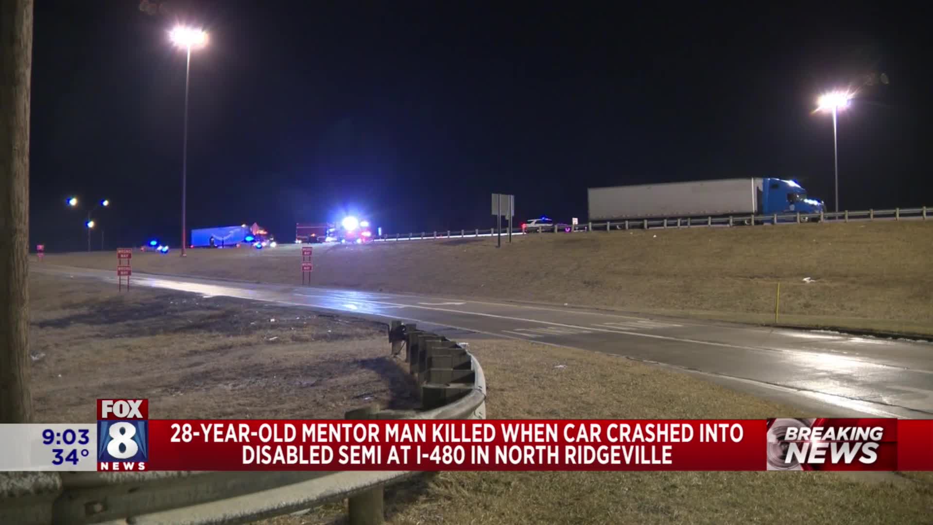 Man killed, car mangled beneath back of semi – Fox 8 Cleveland WJW