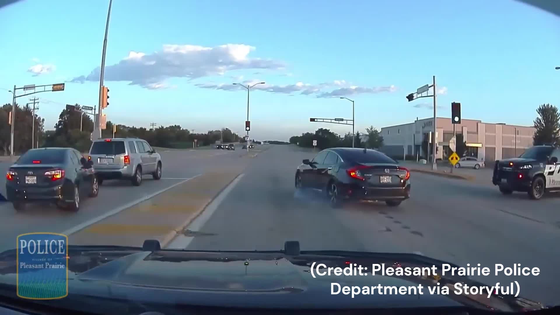 Driver hits multiple police vehicles during dramatic 100 mph chase ...