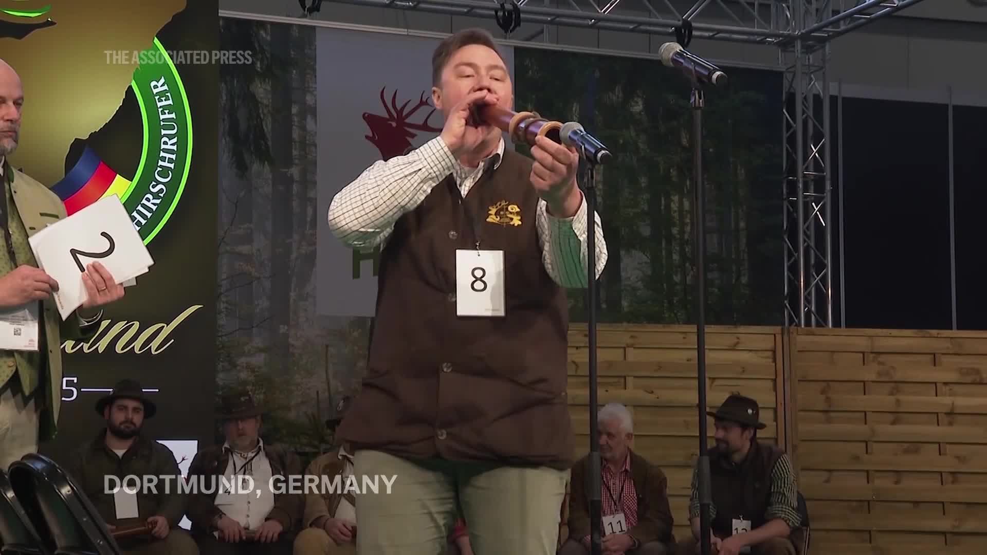 German hunters compete in a national deer calling championship 2025 (AP ...