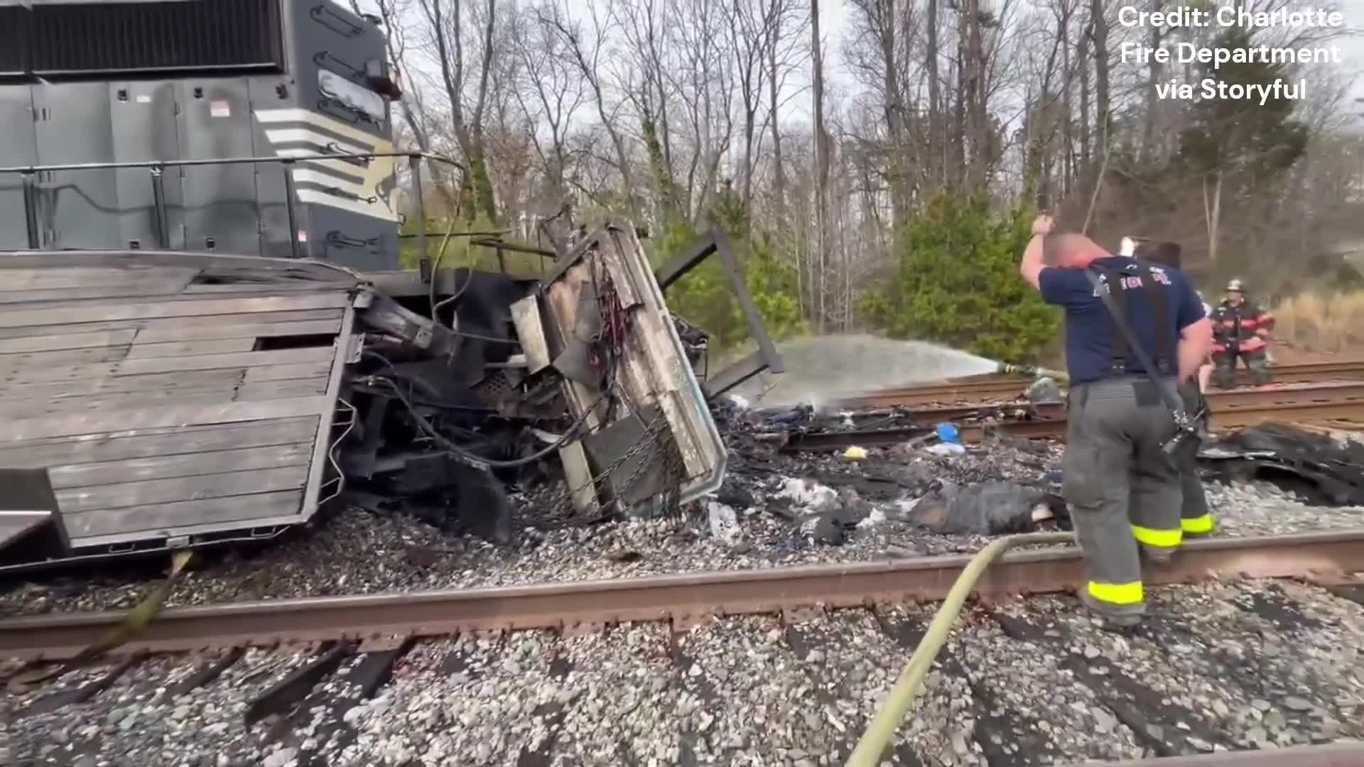 VIDEO: Train slams into tractor-trailer (Credit: Charlotte Fire Department via Storyful) – Fox 8 ...