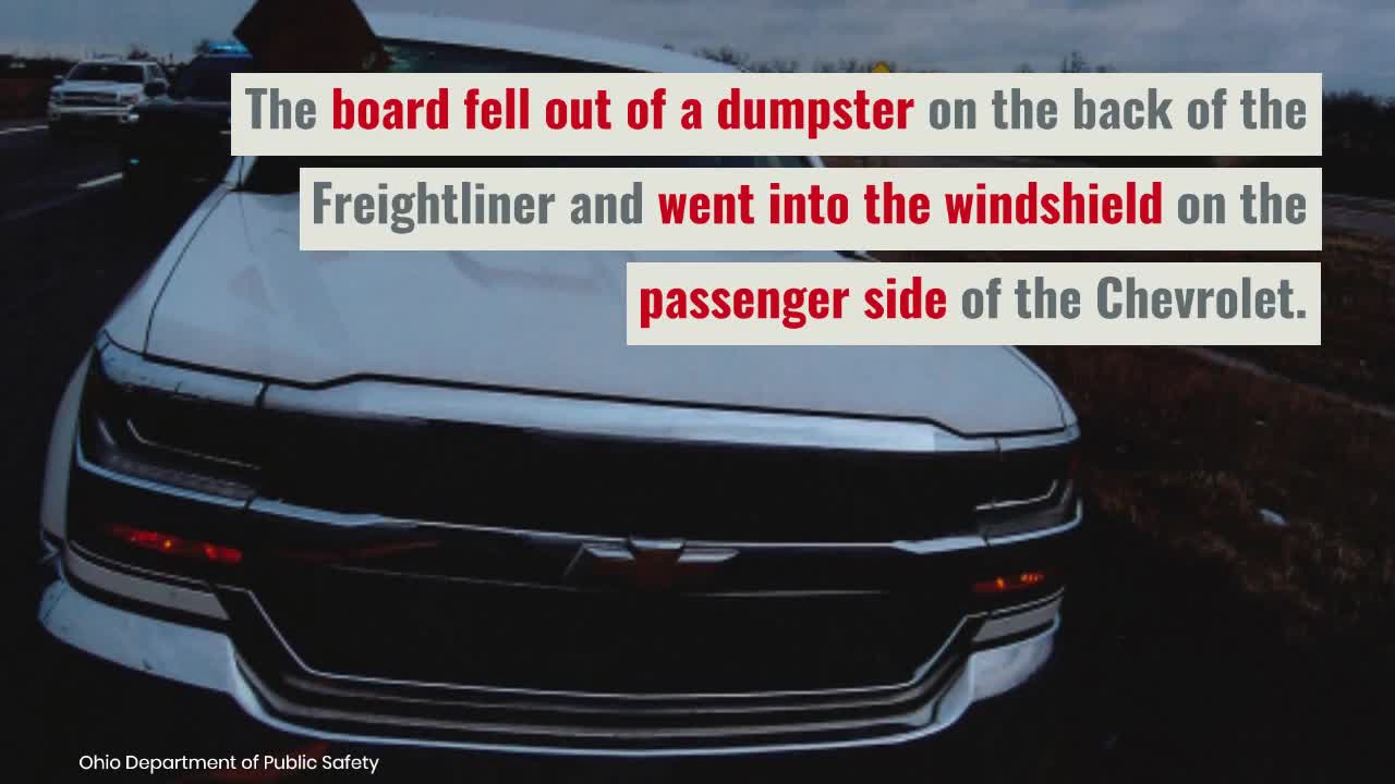 Wood board goes through windshield of truck on I-90 – Fox 8 Cleveland WJW