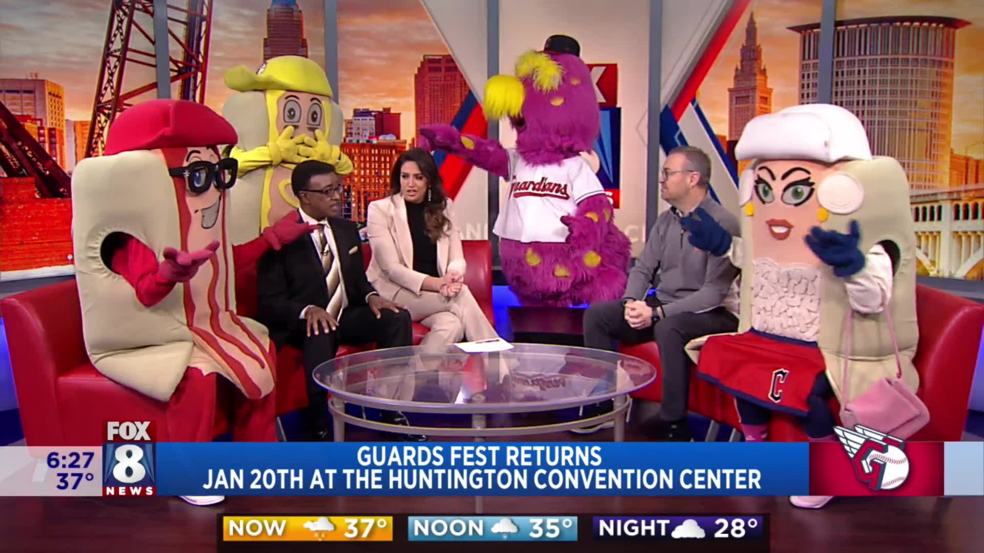 Guardians mascots ‘race’ Wayne around the Fox 8 studio – Fox 8 ...