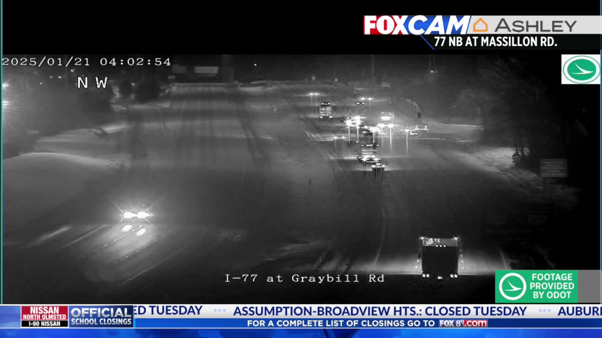Crash on I-77 in Green on Tuesday, Jan. 21 – Fox 8 Cleveland WJW