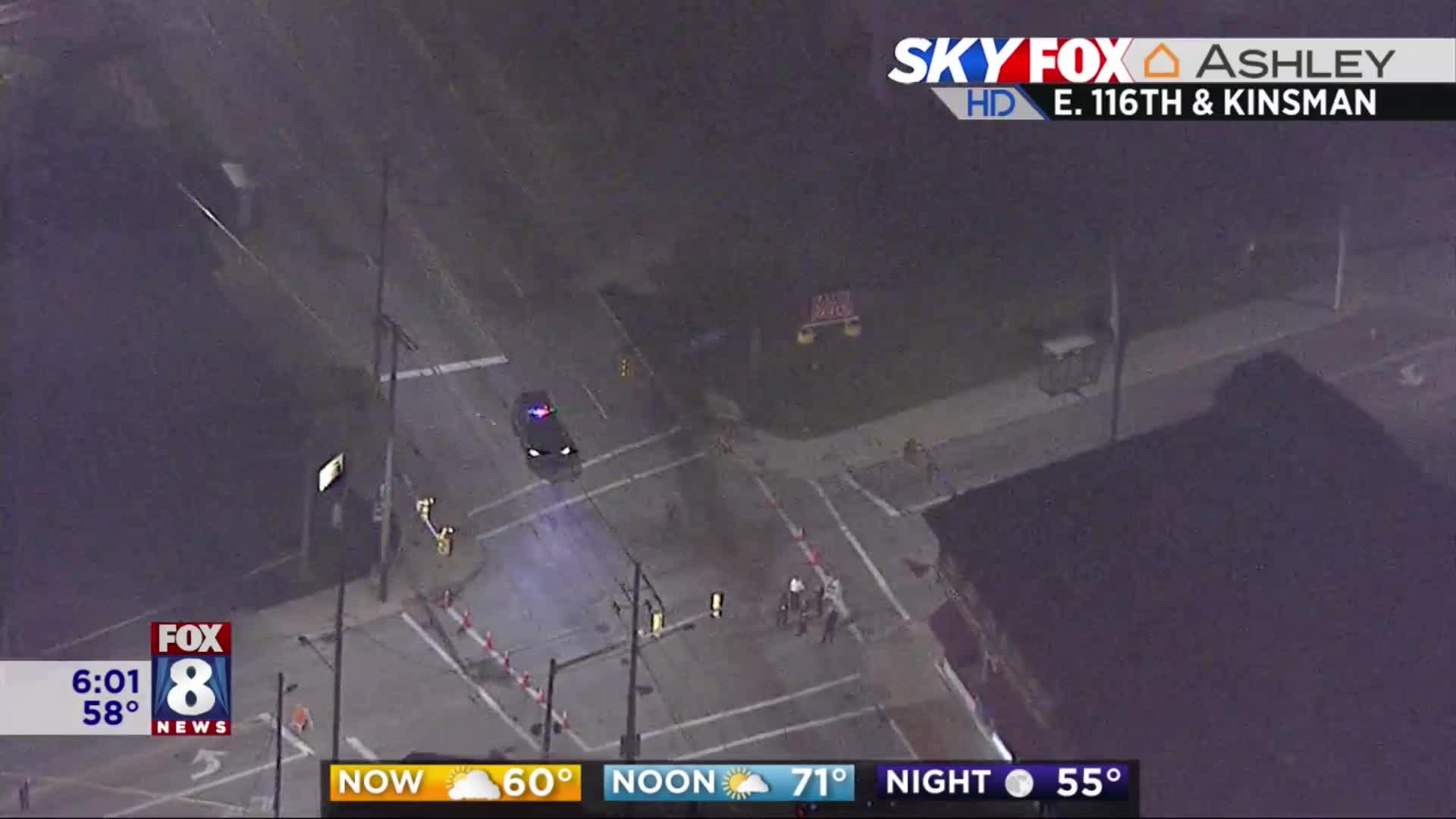 SkyFOX over the scene of a fiery crash – Fox 8 Cleveland WJW