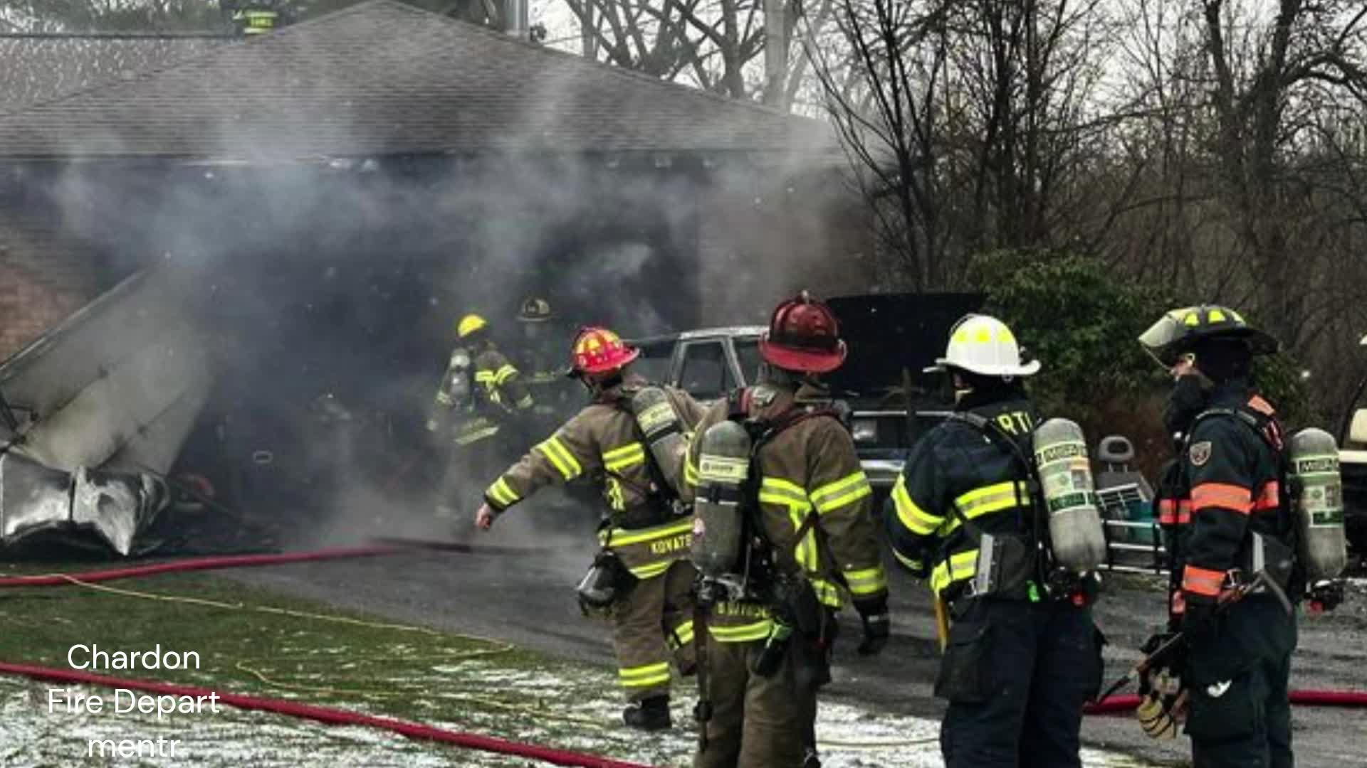 Chardon, and other fire departmentrs prevented a large garage fire from ...